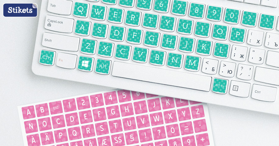 Toetsenbord vierkante stickers - Stikets