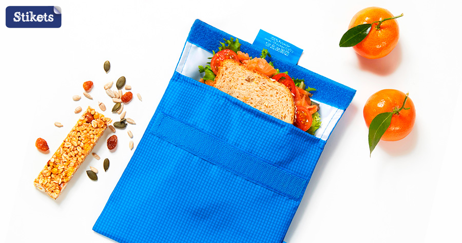 Blauwe herbruikbare snacktas - Stikets